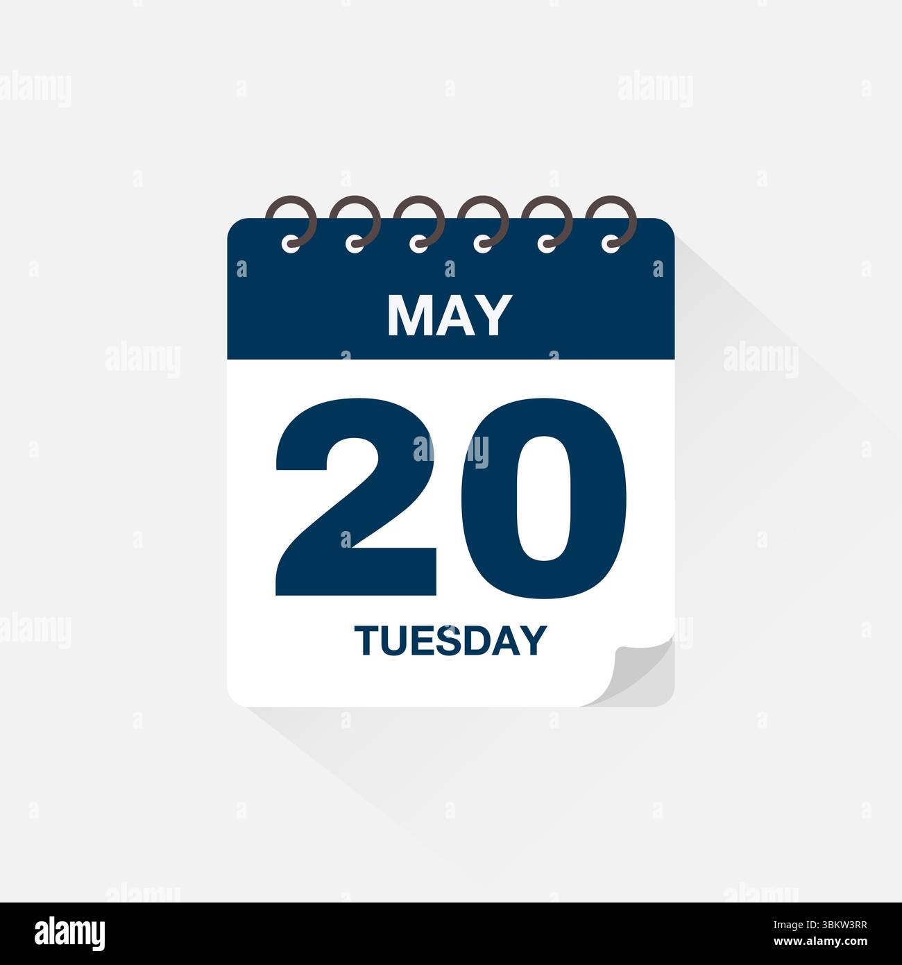 Calendar with date May 20, day calendar icon vector illustration. Event ...
