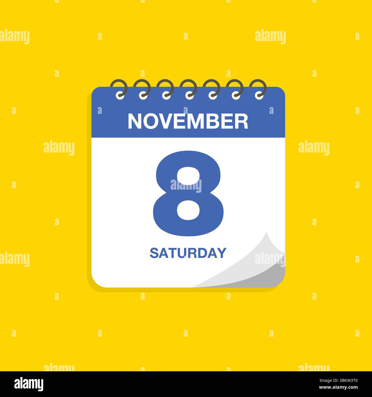 Day calendar with date November 8. Calendar icon vector. Event calendar ...