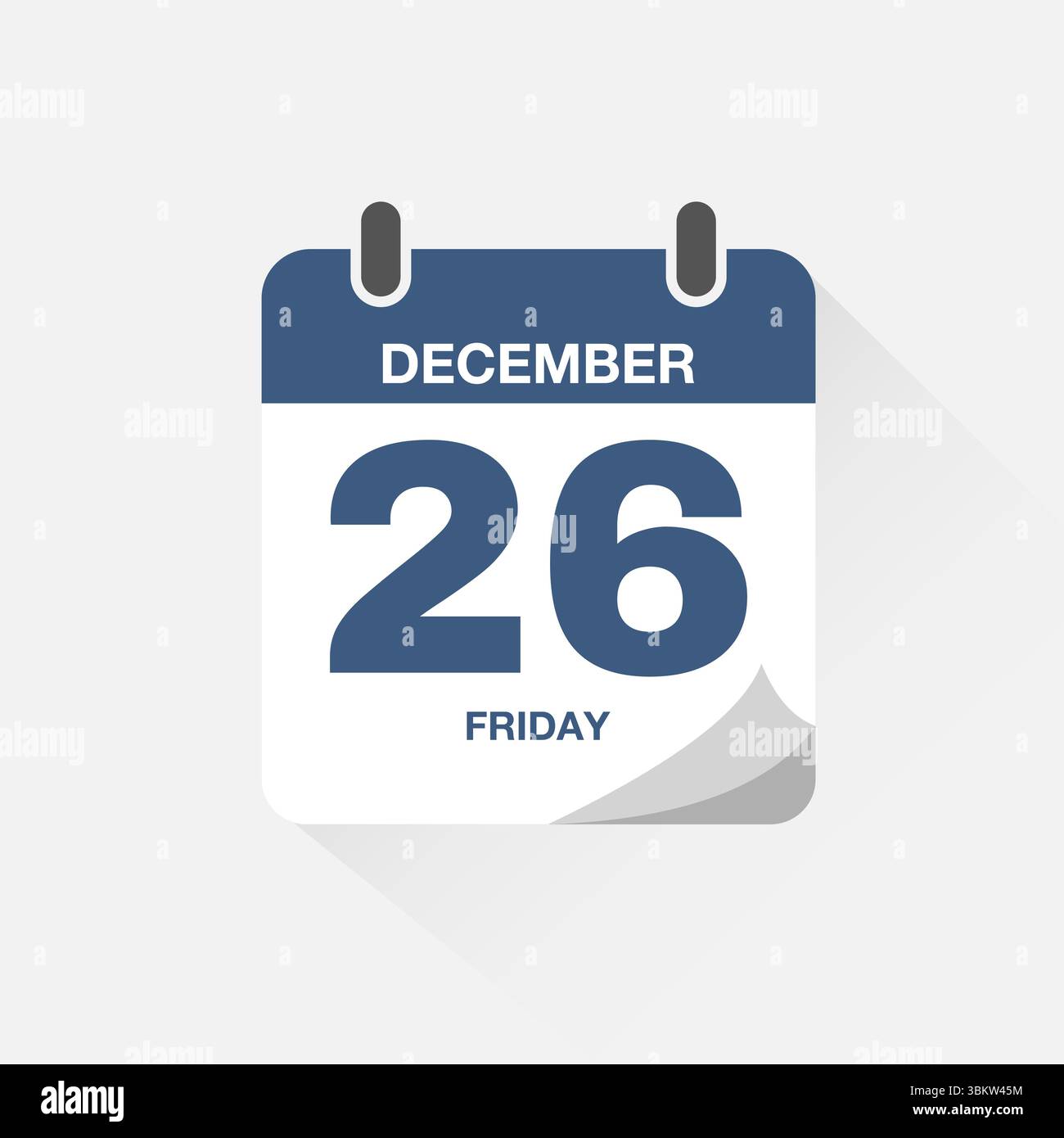 Day calendar with date December 26. Calendar icon vector. Event ...