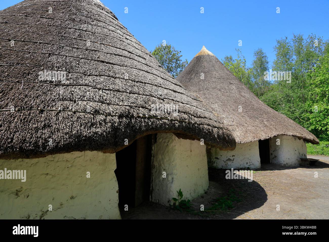 Bryn Eryr iron age Celtic village and roundhouses. St Fagans National ...