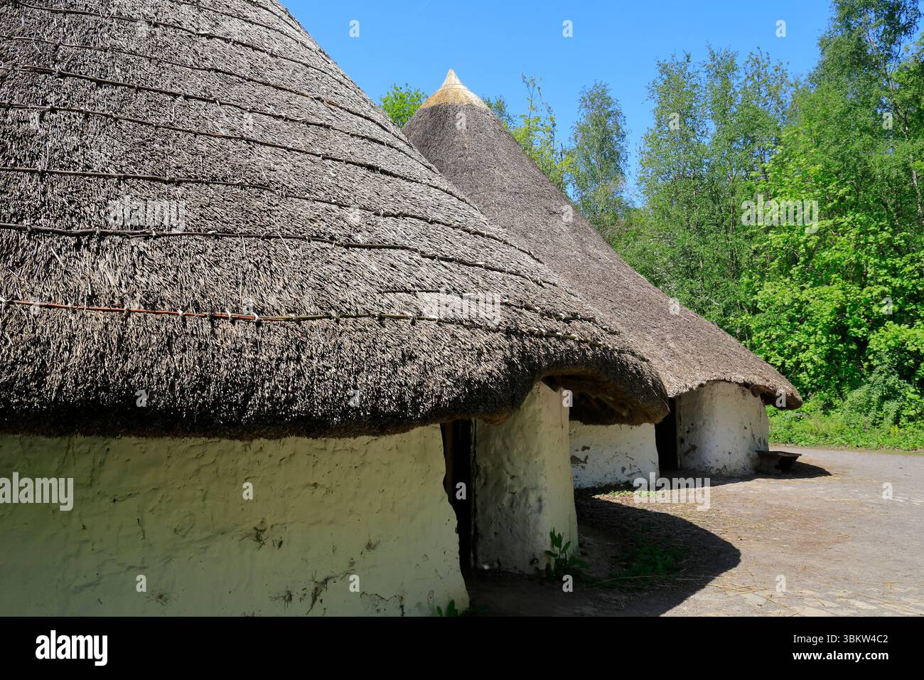 Bryn Eryr iron age Celtic village and roundhouses. St Fagans National ...