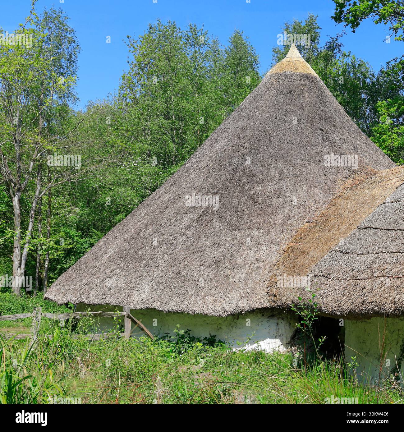 Bryn Eryr iron age Celtic village and roundhouses. St Fagans National ...