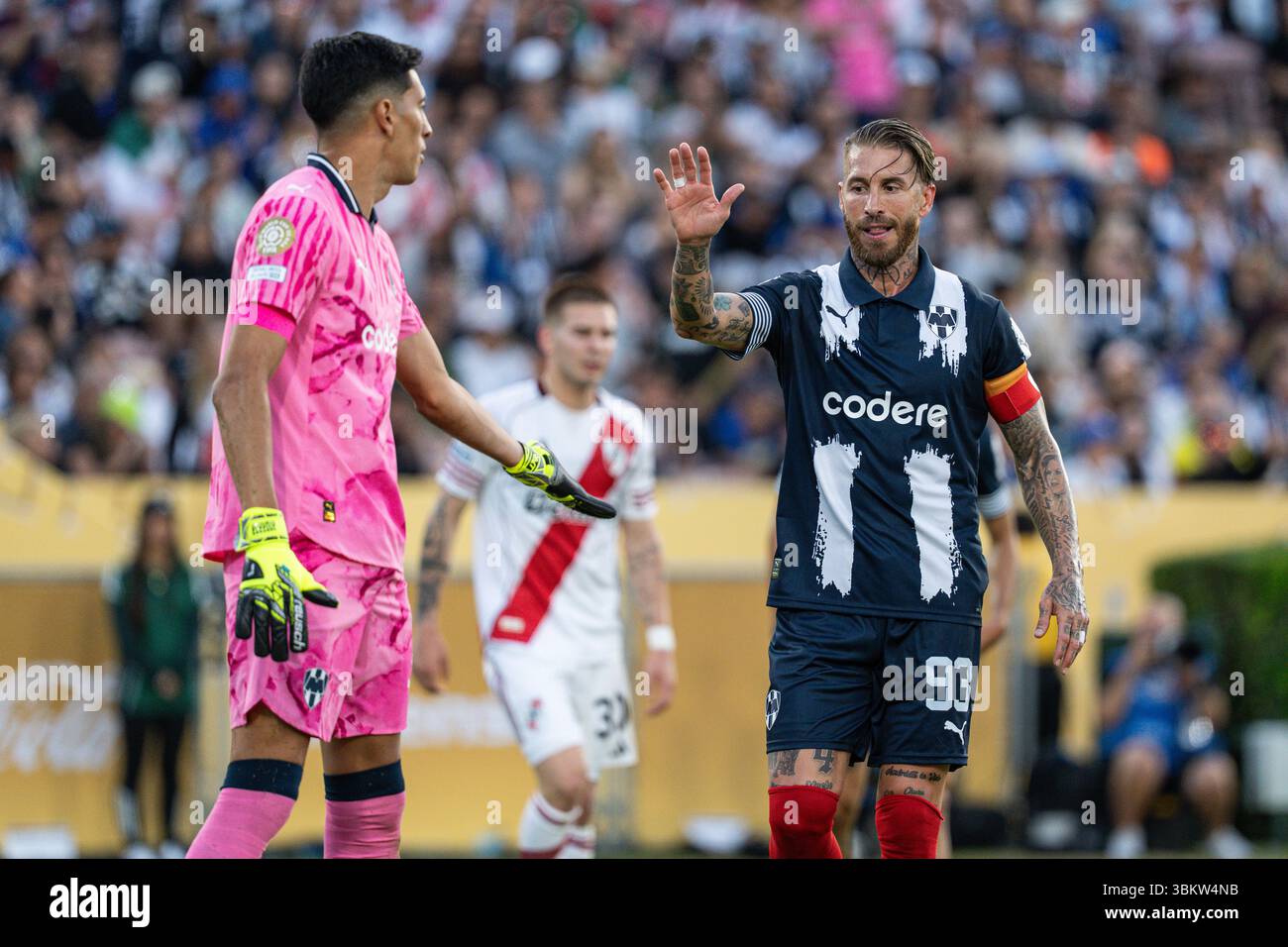 Monterrey defender Sergio Ramos (93) celebrates with goalkeeper Esteban ...