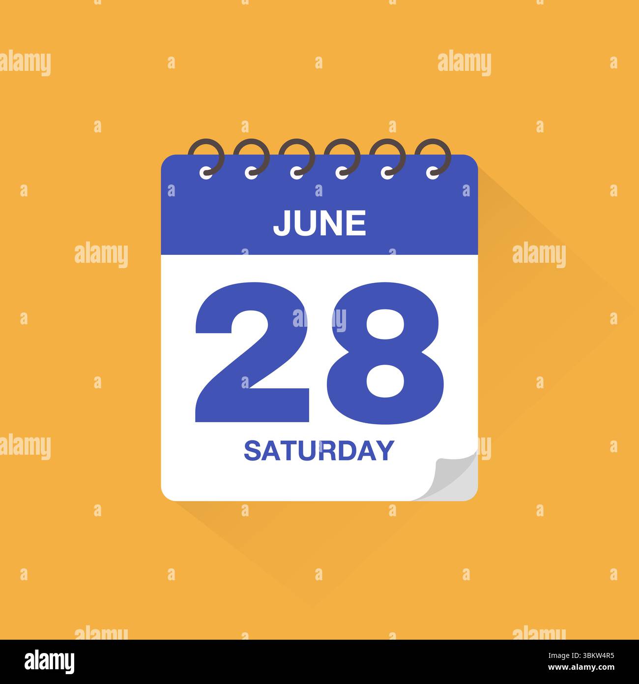 Day calendar with date June 28. Calendar icon vector. Event calendar ...