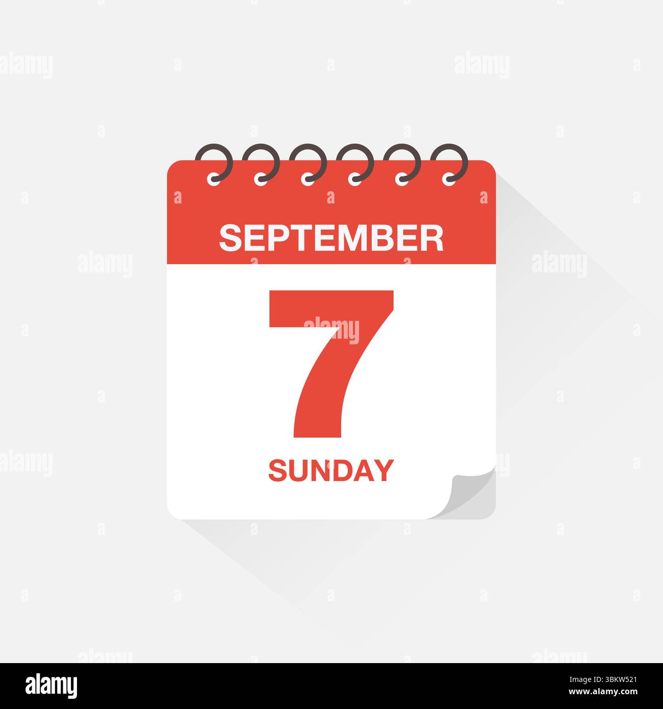 Day calendar with date September 7. Calendar icon vector. Event ...
