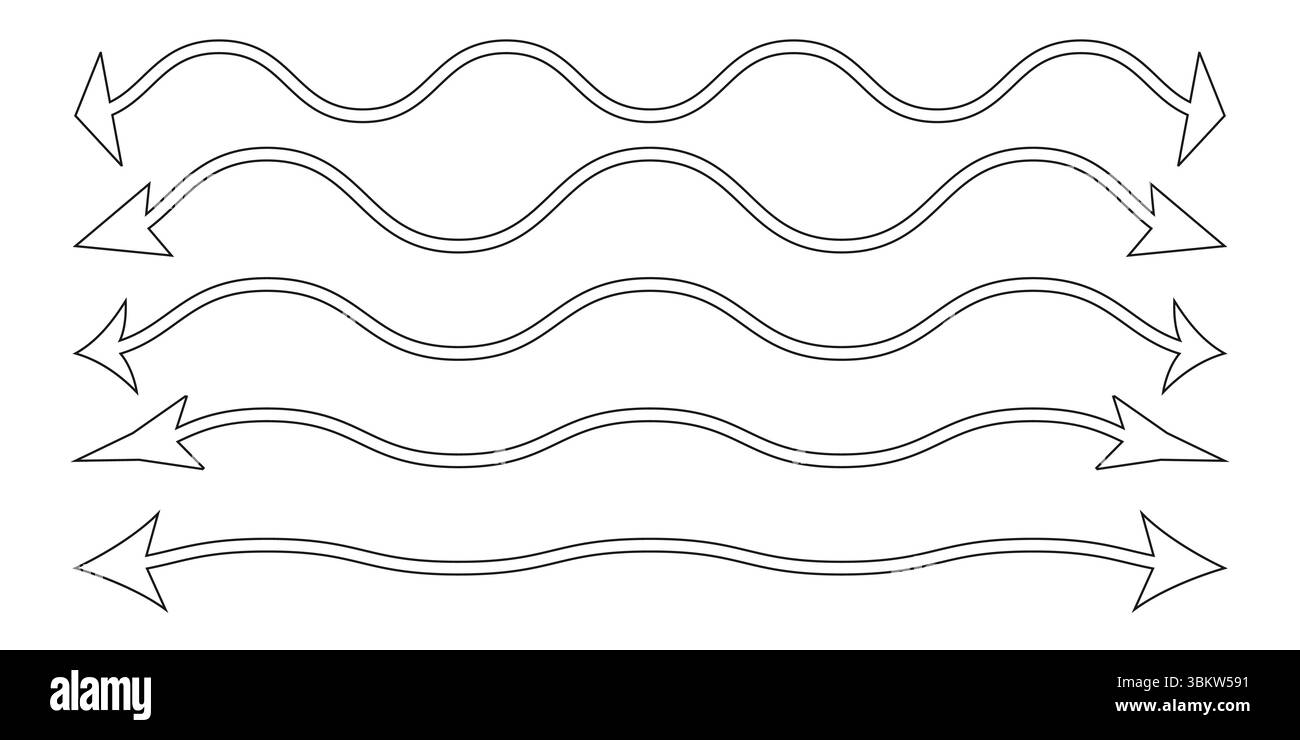 Curly wavy arrow on Black and White Stock Photos & Images - Alamy