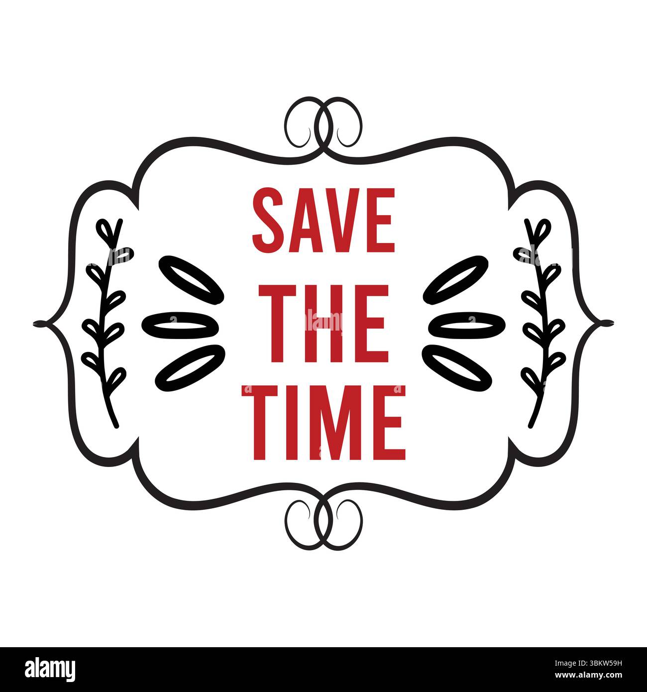 Save the Time with Hand Drawn Text Stock Vector Image & Art - Alamy