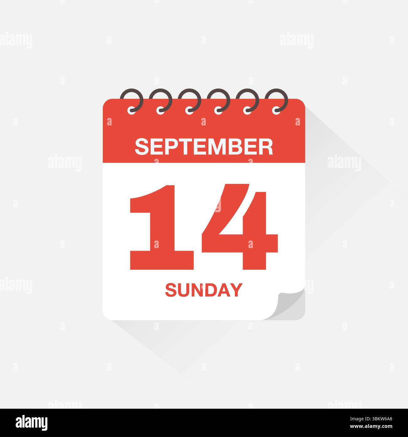 Day calendar with date September 14. Calendar icon vector. Event ...