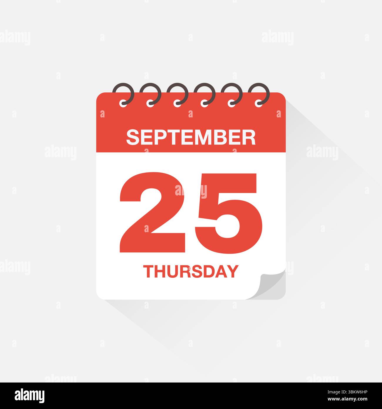 Day calendar with date September 25. Calendar icon vector. Event ...