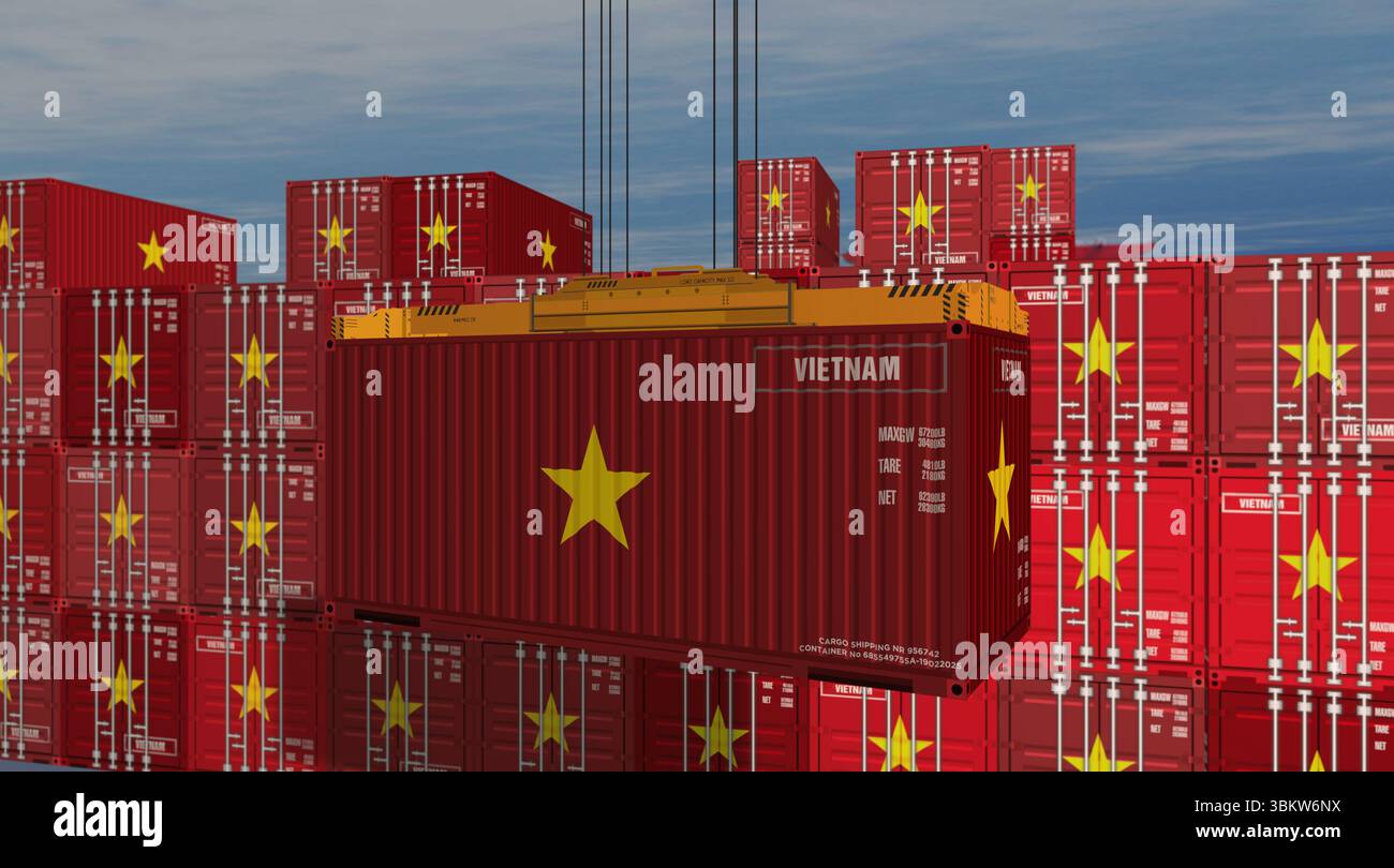 Vietnam export production and import containers cargo crane. Business ...