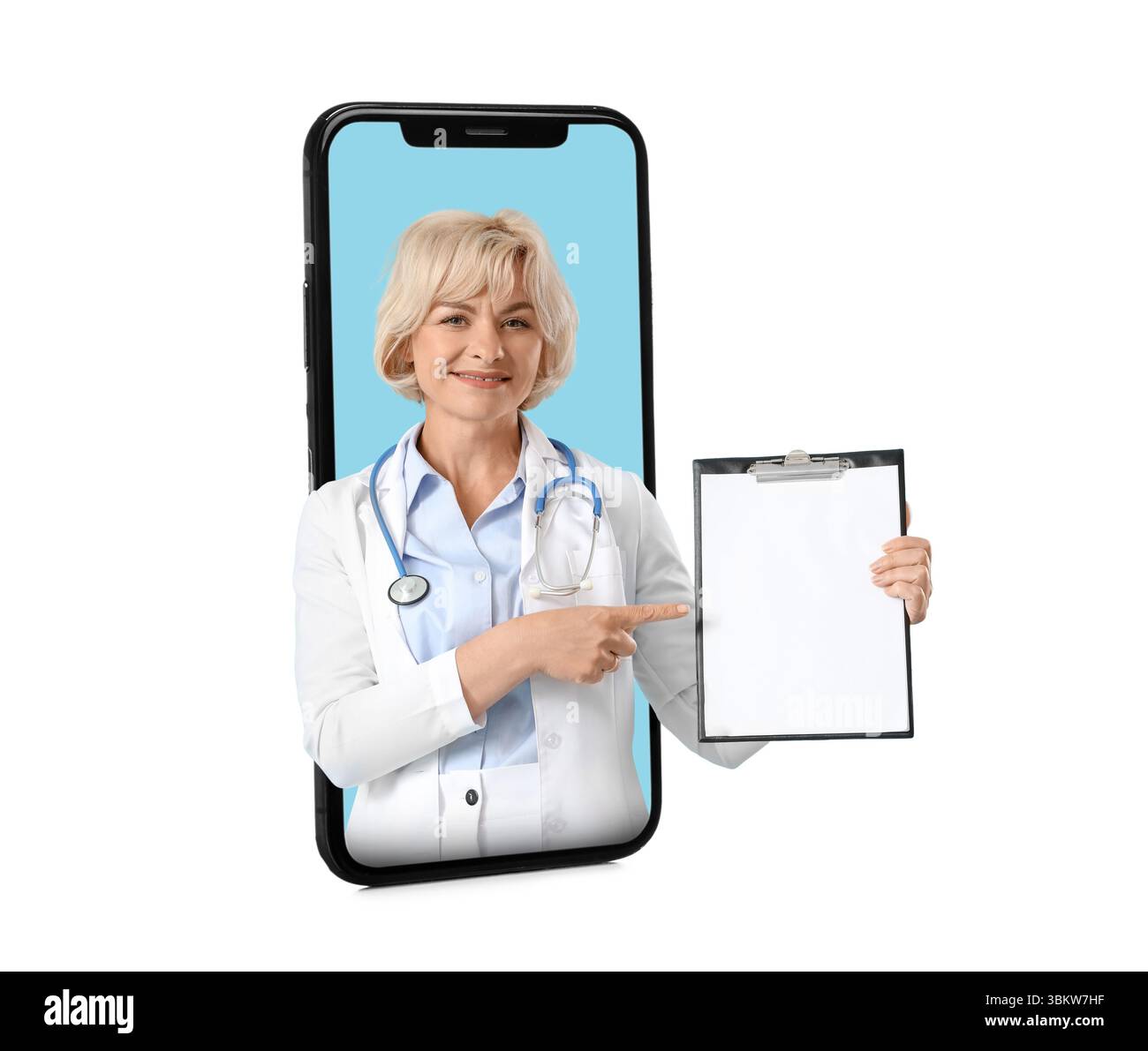 Mature woman gynecologist clipboard Cut Out Stock Images & Pictures - Alamy
