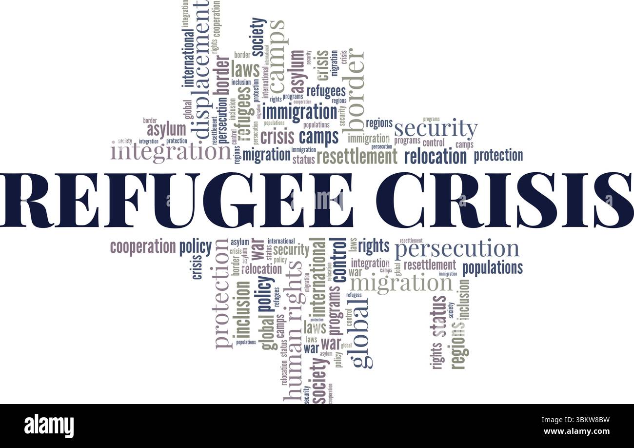 Refugee Crisis word cloud conceptual design isolated on white ...