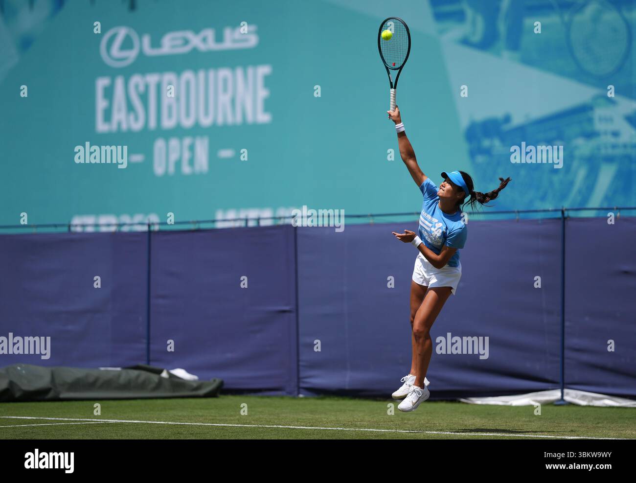 Emma Raducanu during a practice session during Eastbourne Open at ...