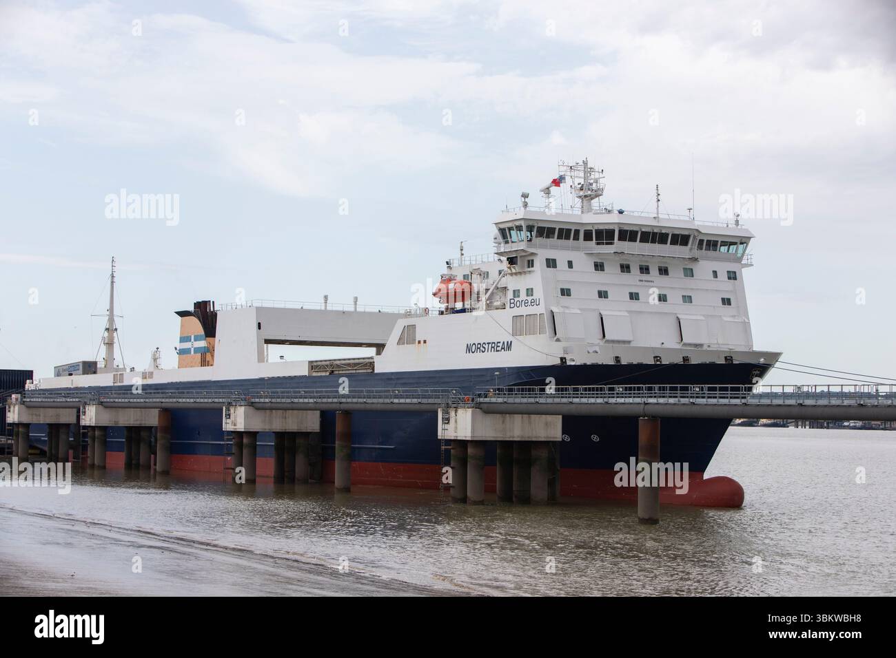 The Norstream, a Finnish / Finland roll-on roll-off (ro-ro) cargo ship ...
