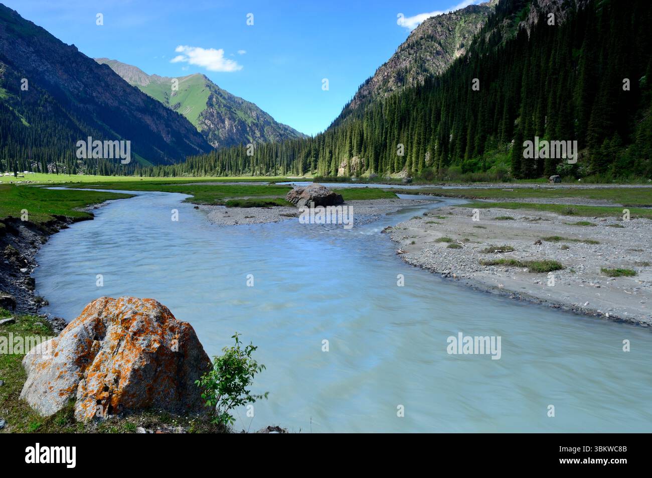 River in Karakol valley, Karakol, Kyrgyzstan Stock Photo - Alamy