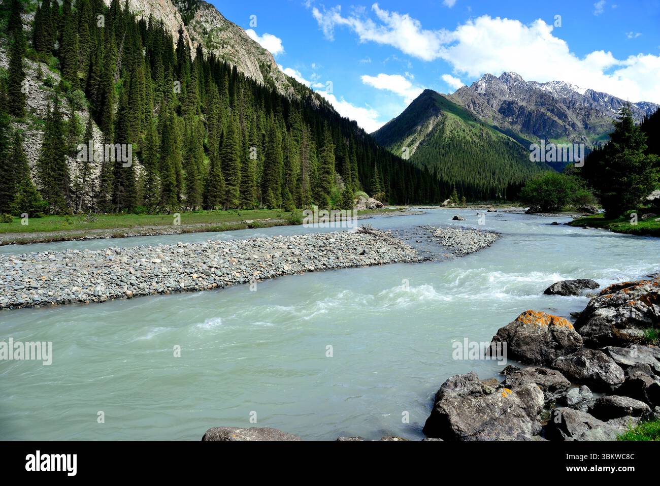 River in Karakol valley, Karakol, Kyrgyzstan Stock Photo - Alamy