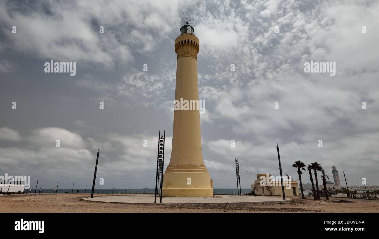 El Hank Lighthouse in Casablanca, Morocco – Iconic Coastal Landmark ...