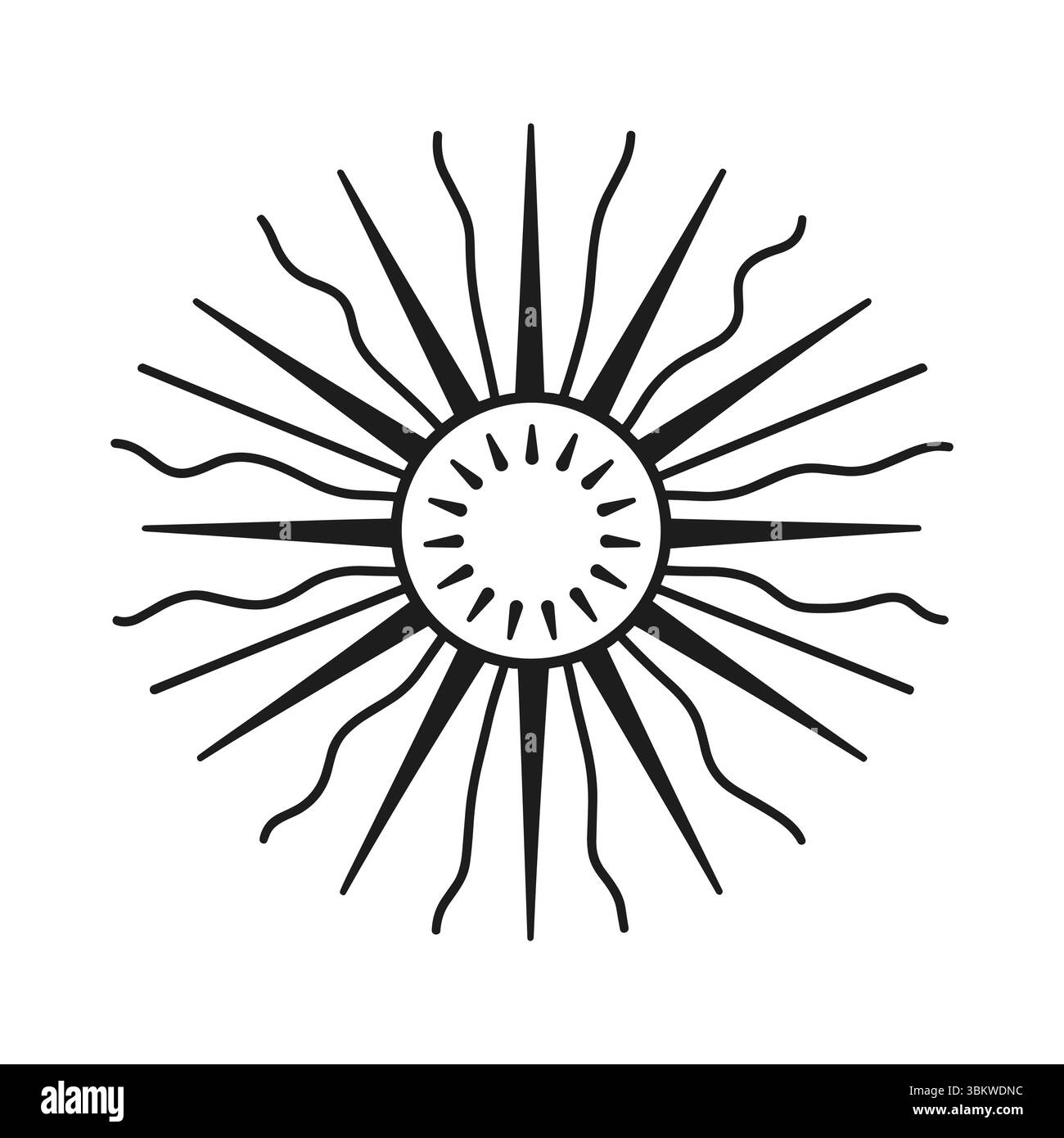 Line art sun design vector illustration Stock Vector Image & Art - Alamy