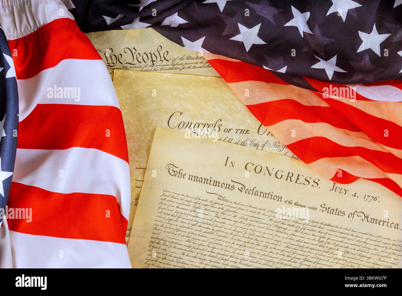 10 June 2025 Washington DC American flag Declaration of Independence ...