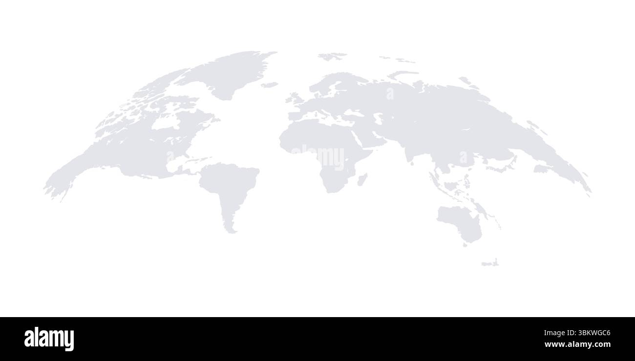 Curved world map grey isolated on white background Stock Vector Image & Art - Alamy
