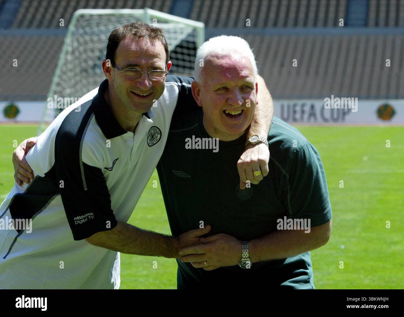 File photo dated 20-05-2003 of Martin O'Neill (left) with John Clark ...