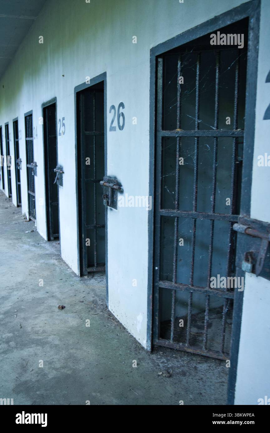 Cell door of old prison on Mahe, Seychelles Stock Photo - Alamy