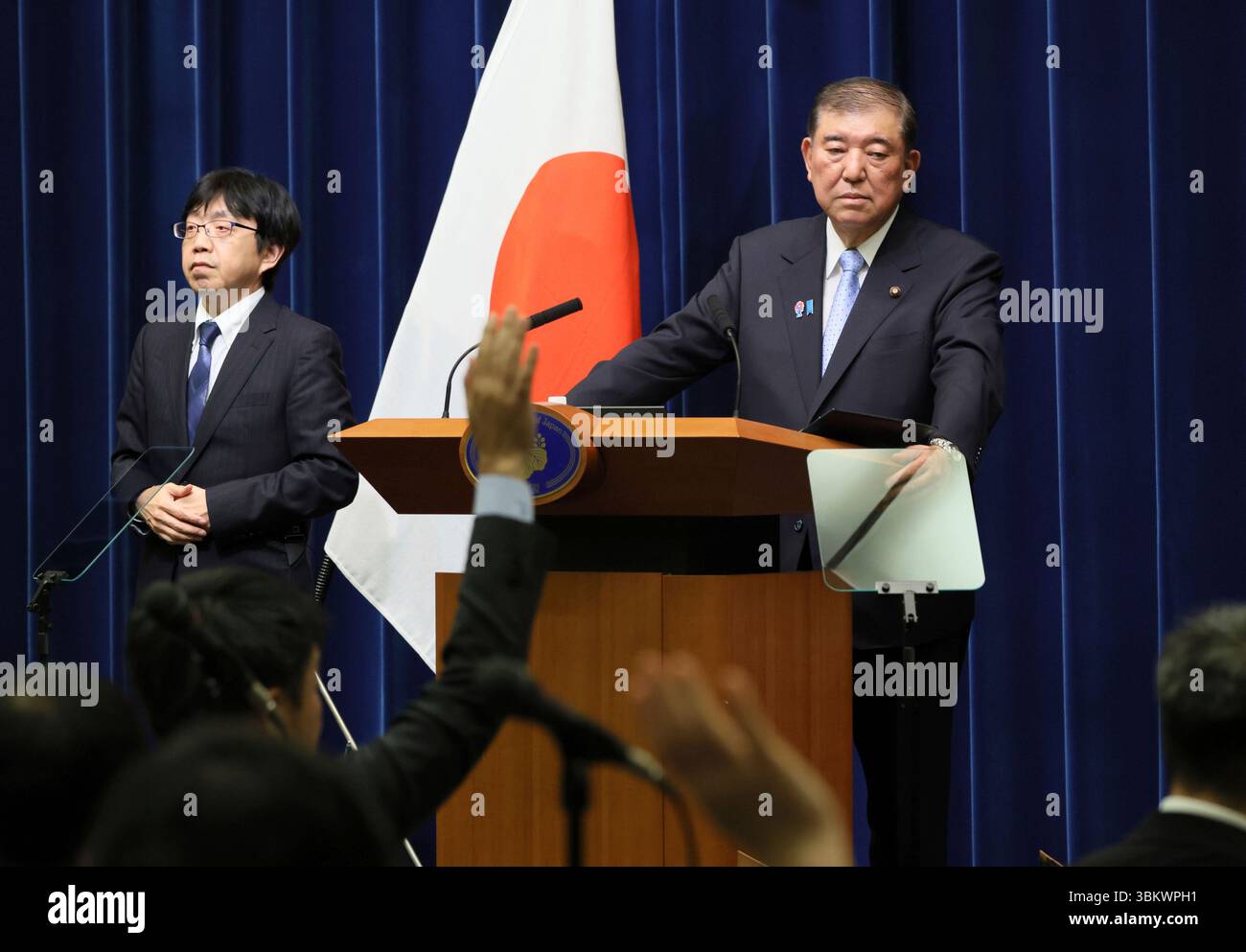 Japanese Prime Minister Shigeru Ishiba attends a press conference ...
