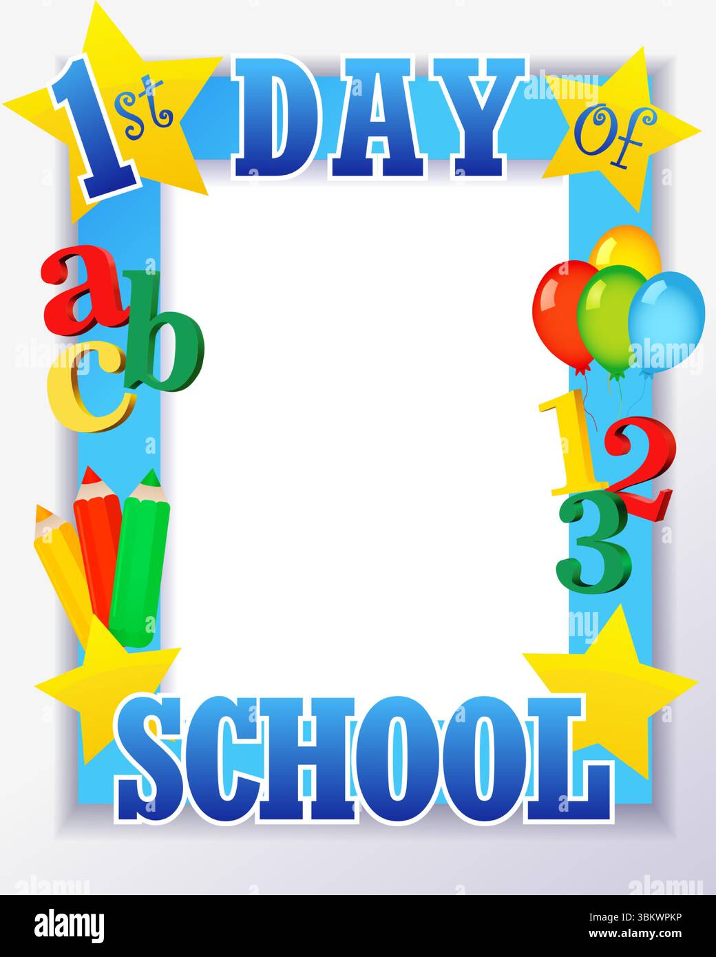 1st day of school selfie photo frame design. Back to school creative ...
