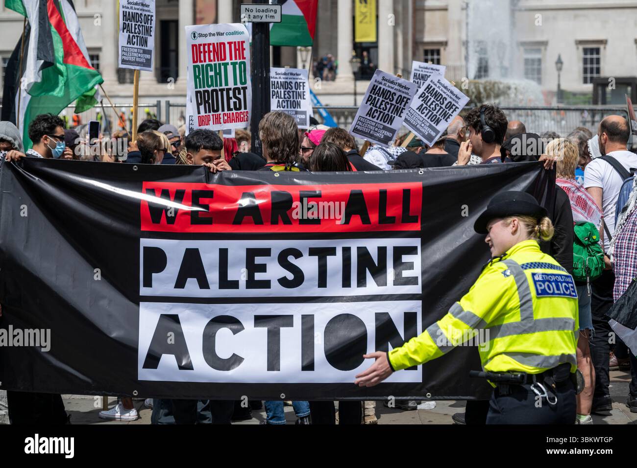 London, UK. 23 June 2025. Members of Palestine in Action at a protest ...