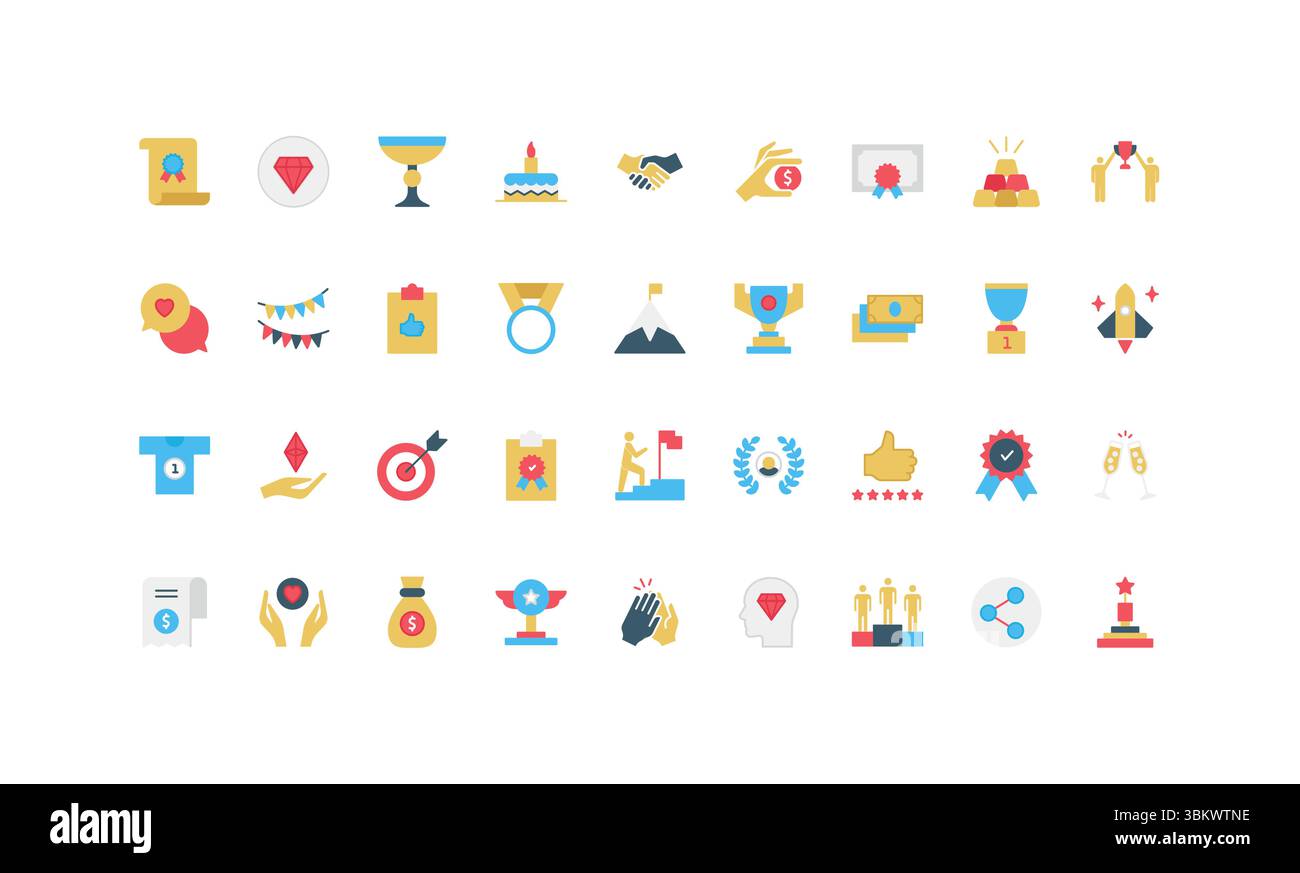 Awards of winner and leader, acknowledgment of success goal achievement ...