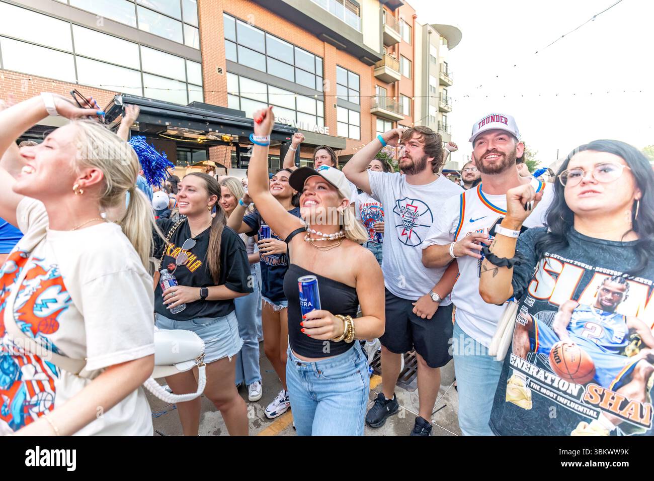 Fans celebrate during game 7 of the NBA Finals game watch party ...