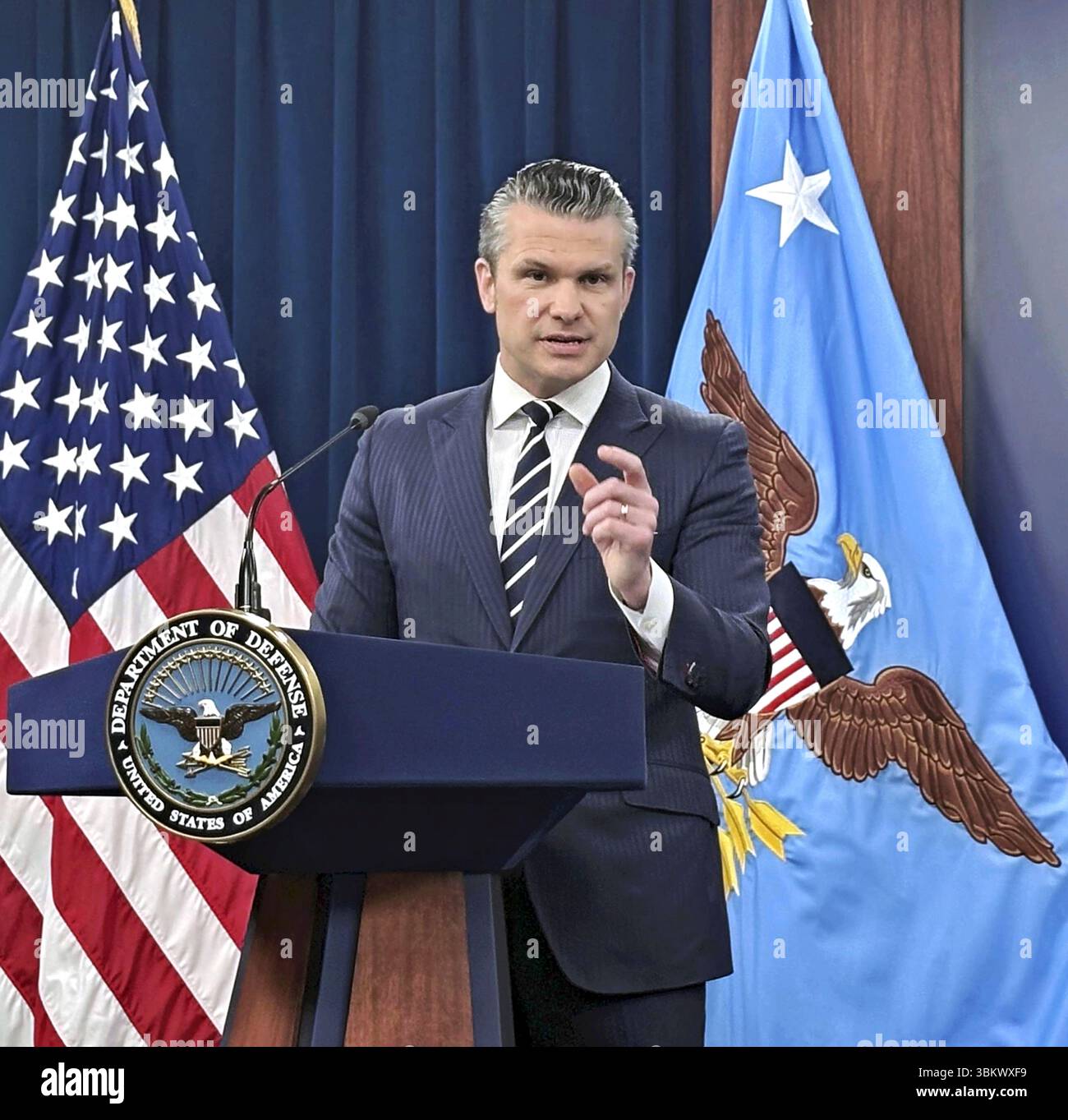 U.S. Secretary of Defense Peter Brian Hegseth explains U.S. military ...