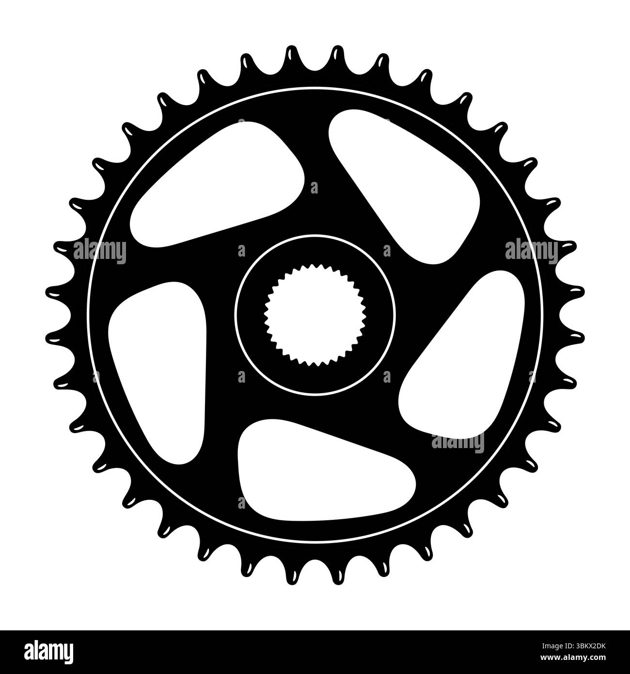 Black Bicycle Chainring Vector Illustration. This high quality vector ...