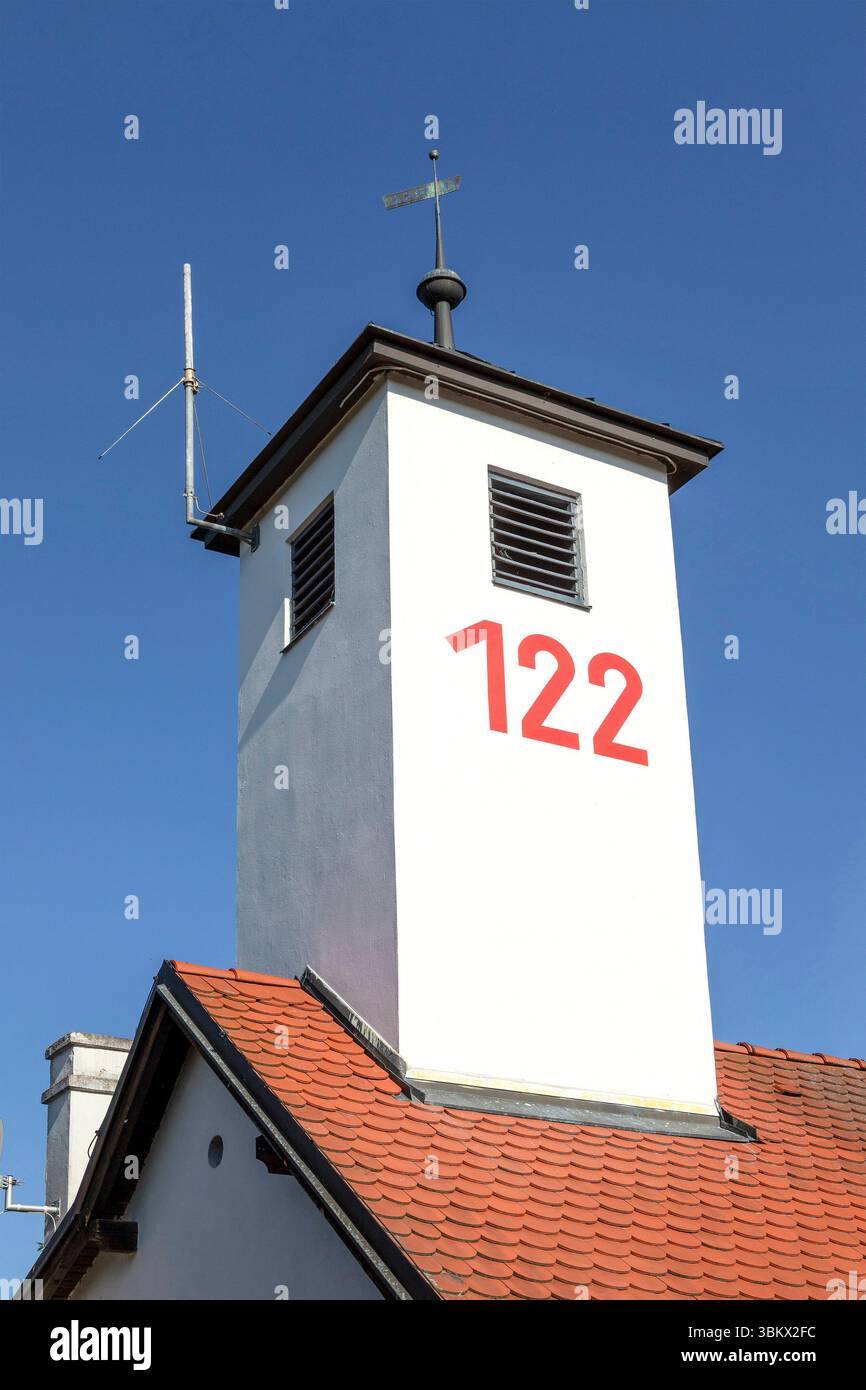 Feuerwehr Notruf 122 am Feuerwehrhaus, Schrattenthal, Niederösterreich ...