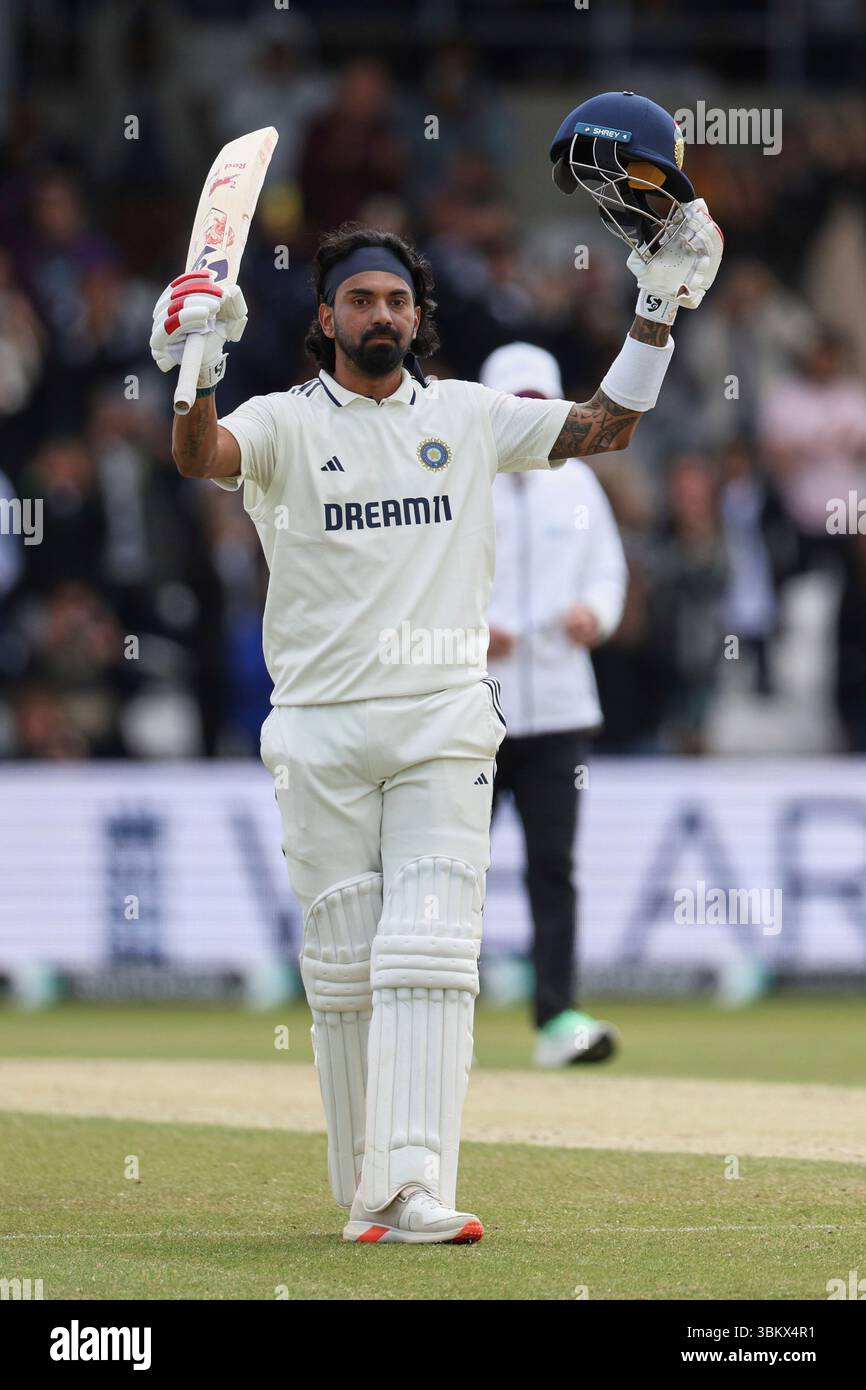 India's KL Rahul celebrates after scoring a century on day four of the ...