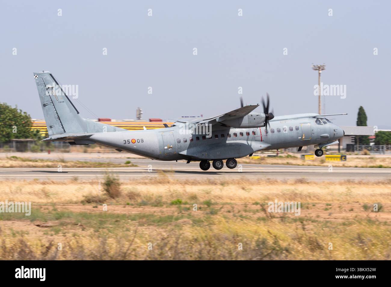 Spanish Air Force CASA C295M transport plane taking off from Murcia San ...