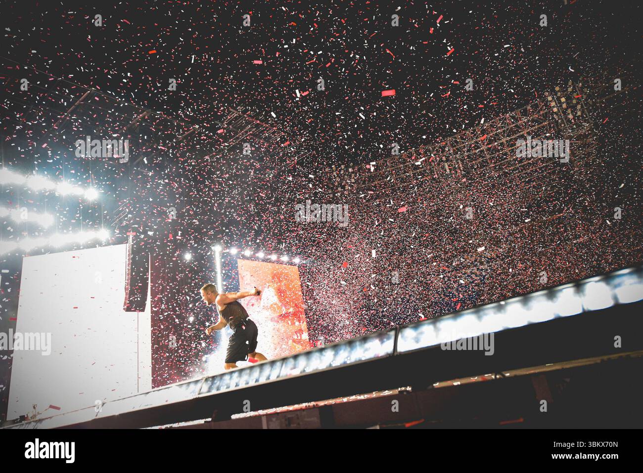 American pop-rock band Imagine Dragons performs live on the stage of ...
