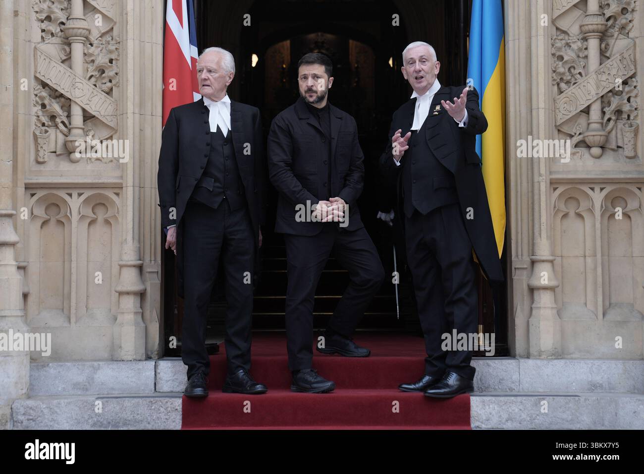 (left to right) Lord Speaker John Francis McFall, Ukrainian President ...
