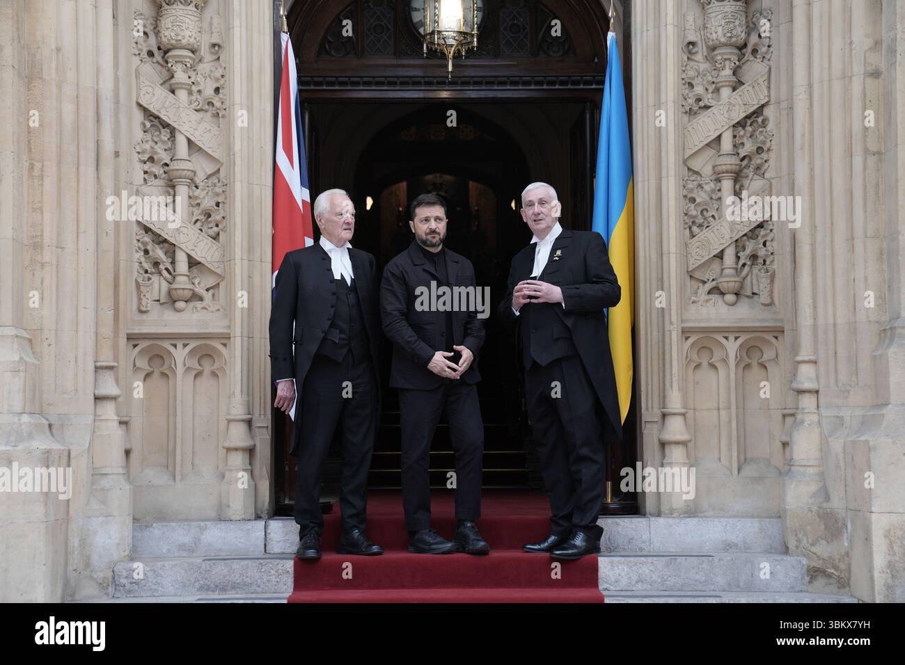 (left to right) Lord Speaker John Francis McFall, Ukrainian President ...