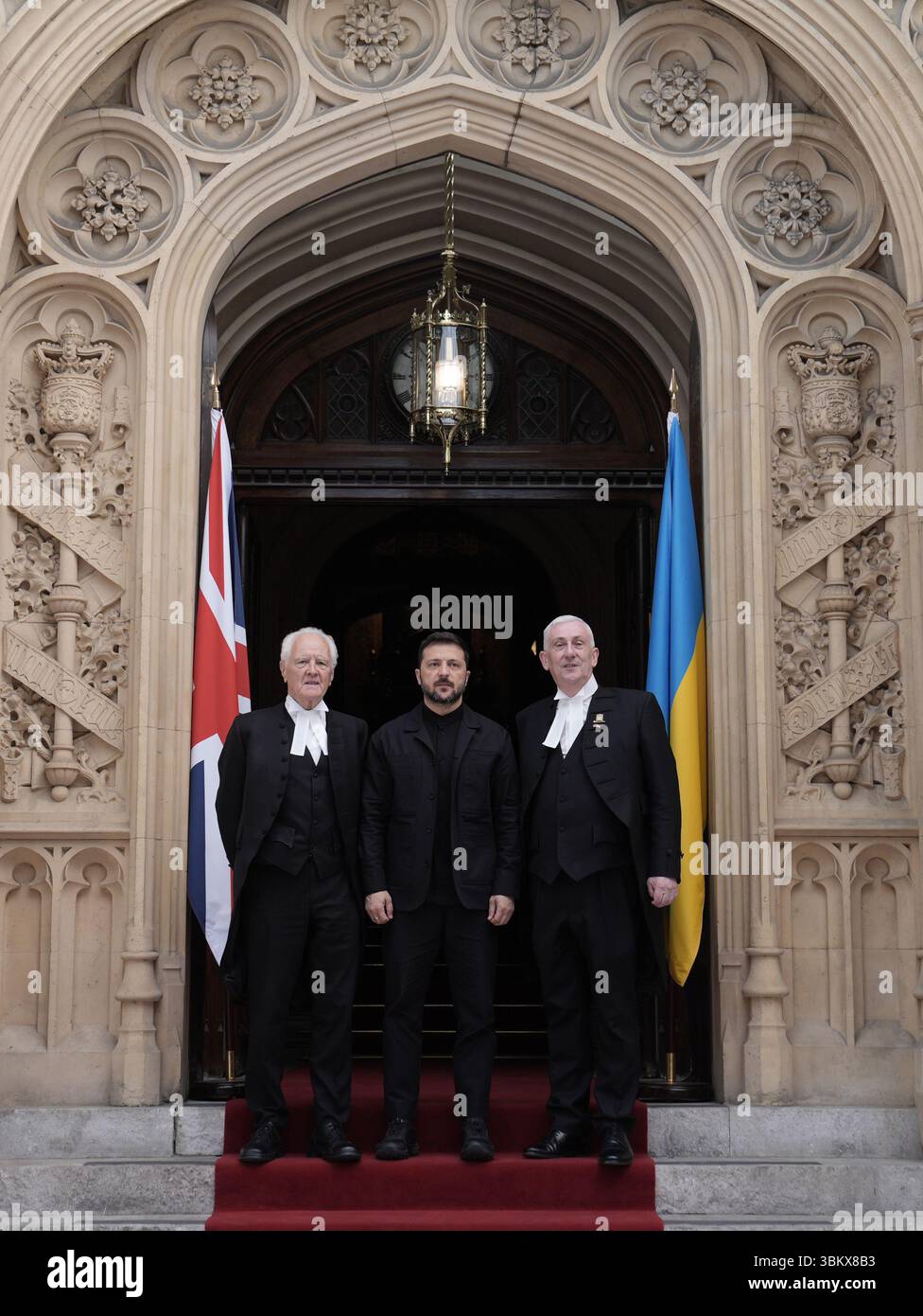 (left to right) Lord Speaker John Francis McFall, Ukrainian President ...