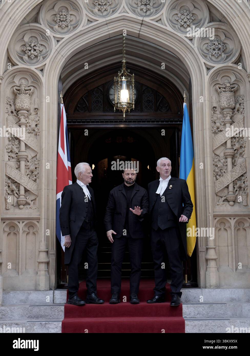 (left to right) Lord Speaker John Francis McFall, Ukrainian President ...
