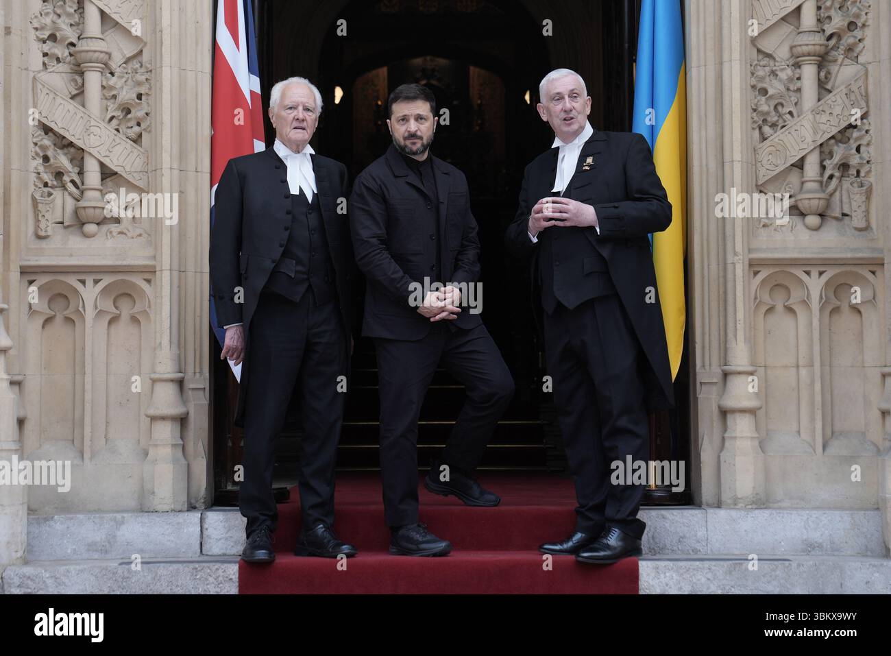 (left to right) Lord Speaker John Francis McFall, Ukrainian President ...