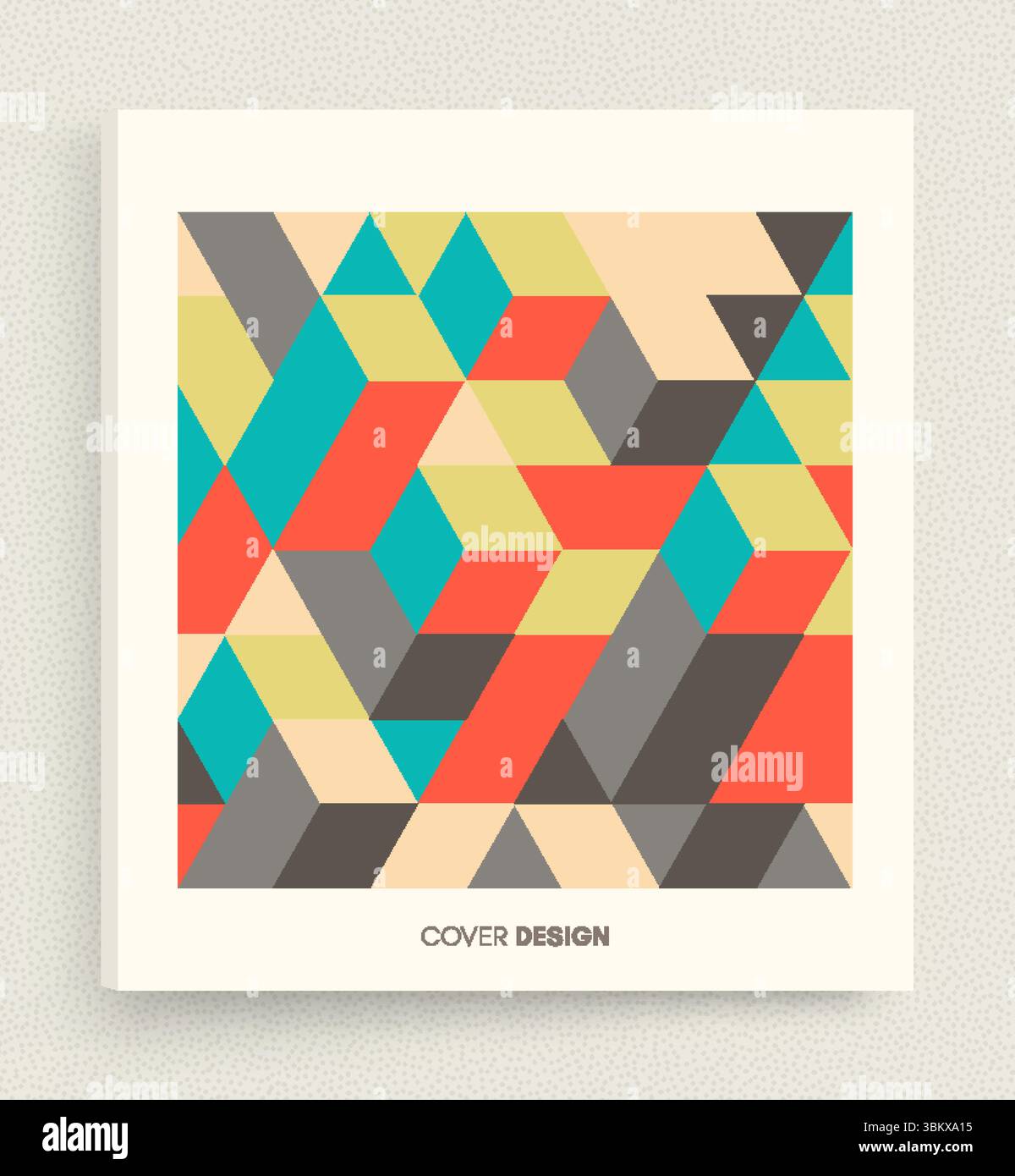 Cover design template. 3d blocks structure background. Vector ...