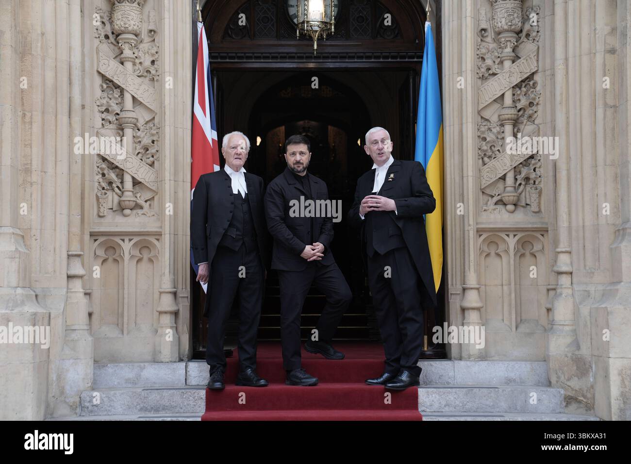 (left to right) Lord Speaker John Francis McFall, Ukrainian President ...