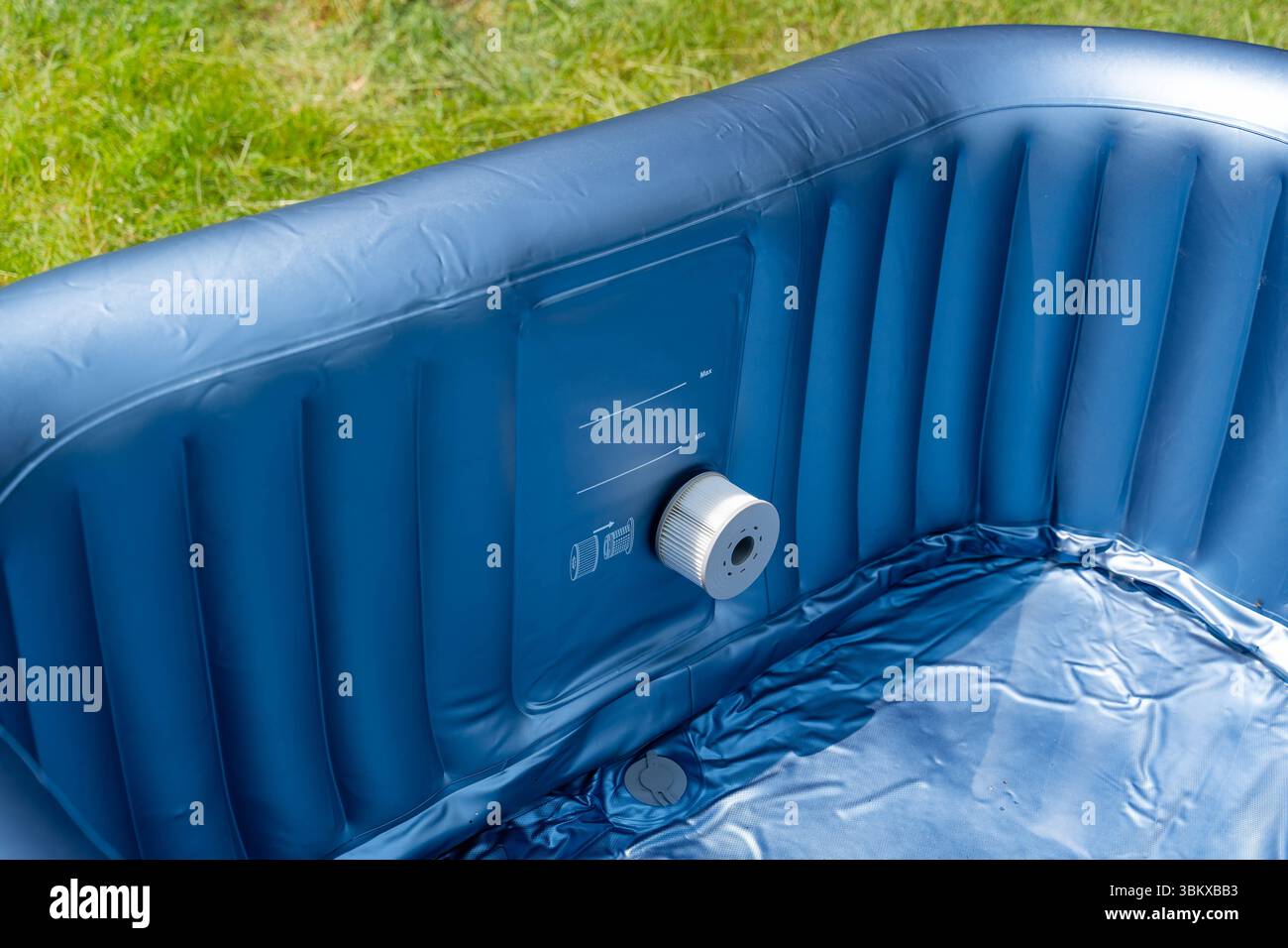Bavaria, Germany - June 23, 2025: An inflatable whirlpool in the garden ...