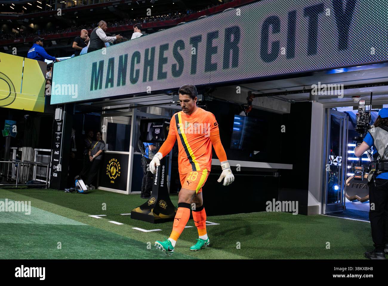 Manchester City goalkeeper Stefan Ortega (18) enters the pitch before ...
