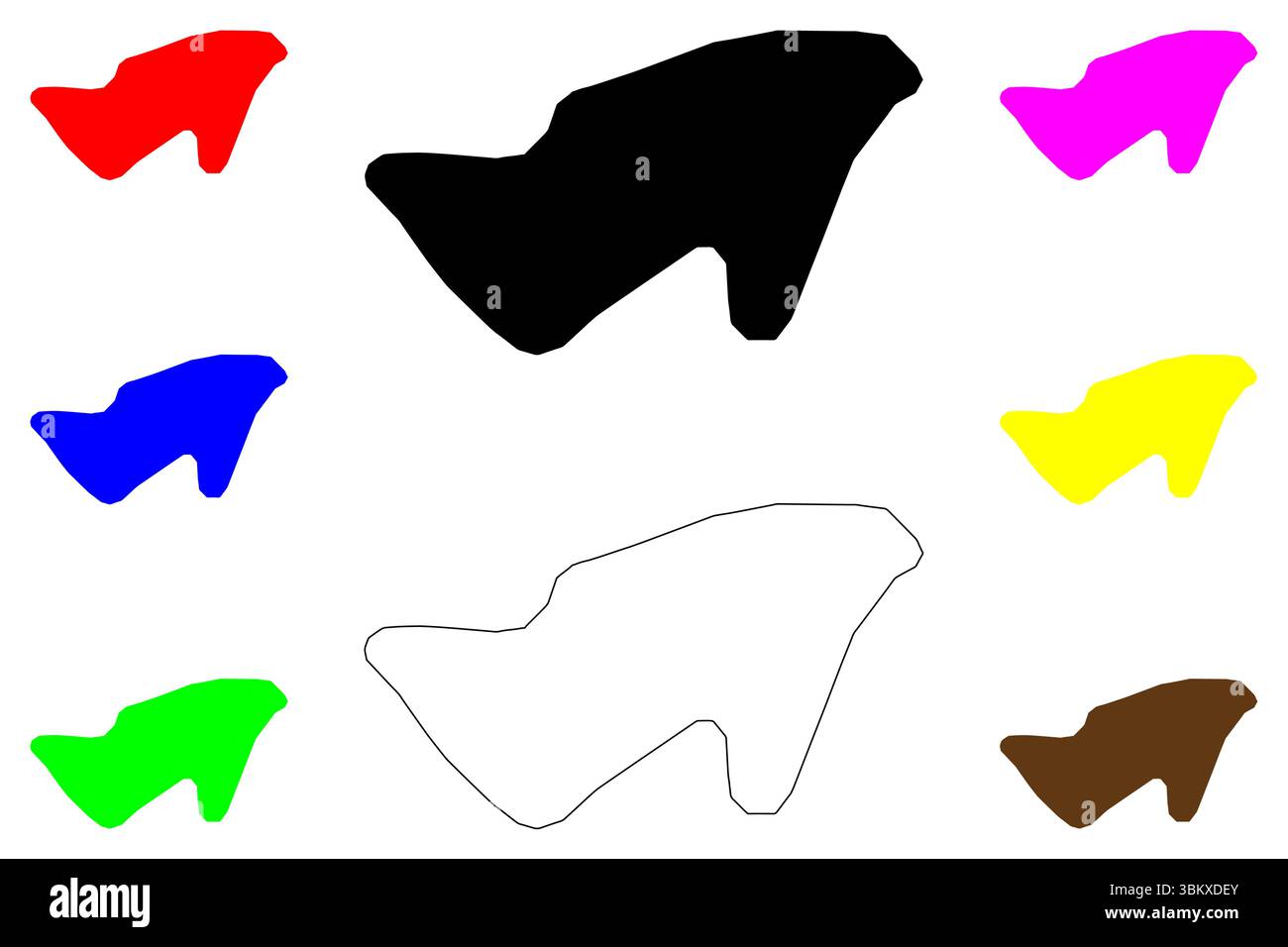 Tal Afar city (Republic of Iraq, Governorate Nineveh) map vector ...