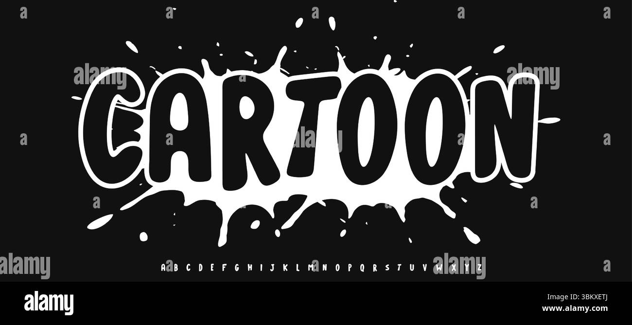 Cartoon graffiti alphabet, funky comic letters, motion splash font for ...