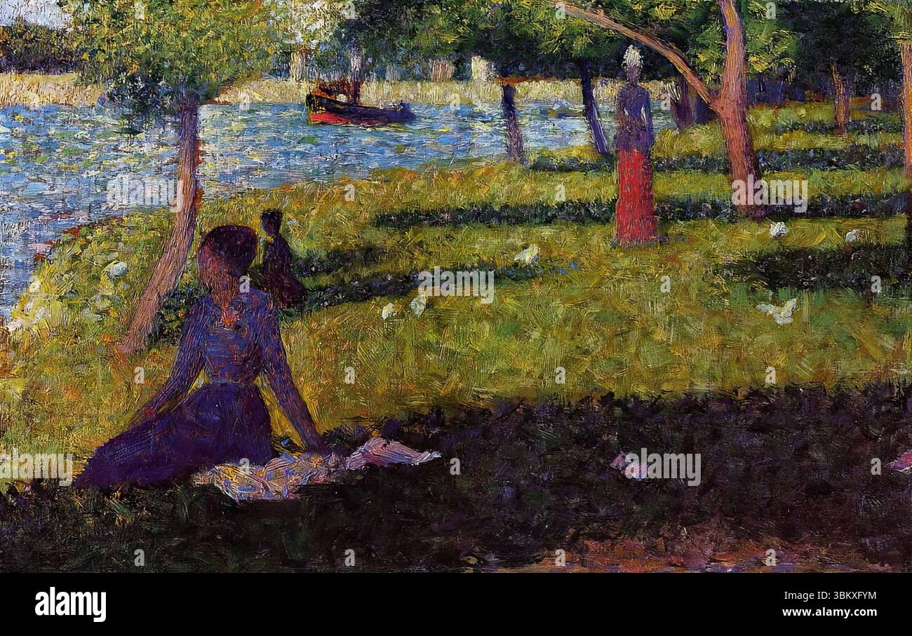 Georges Seurat painting - La Grande Jatte - Seated and Standing Woman ...