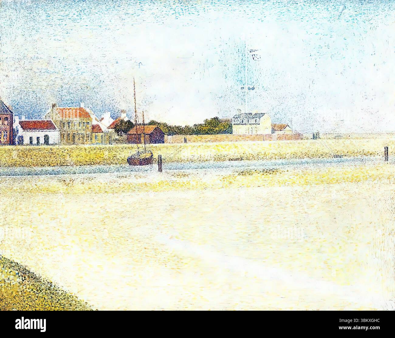Georges Seurat painting - The Channel at Gravelines, Grand-Fort ...